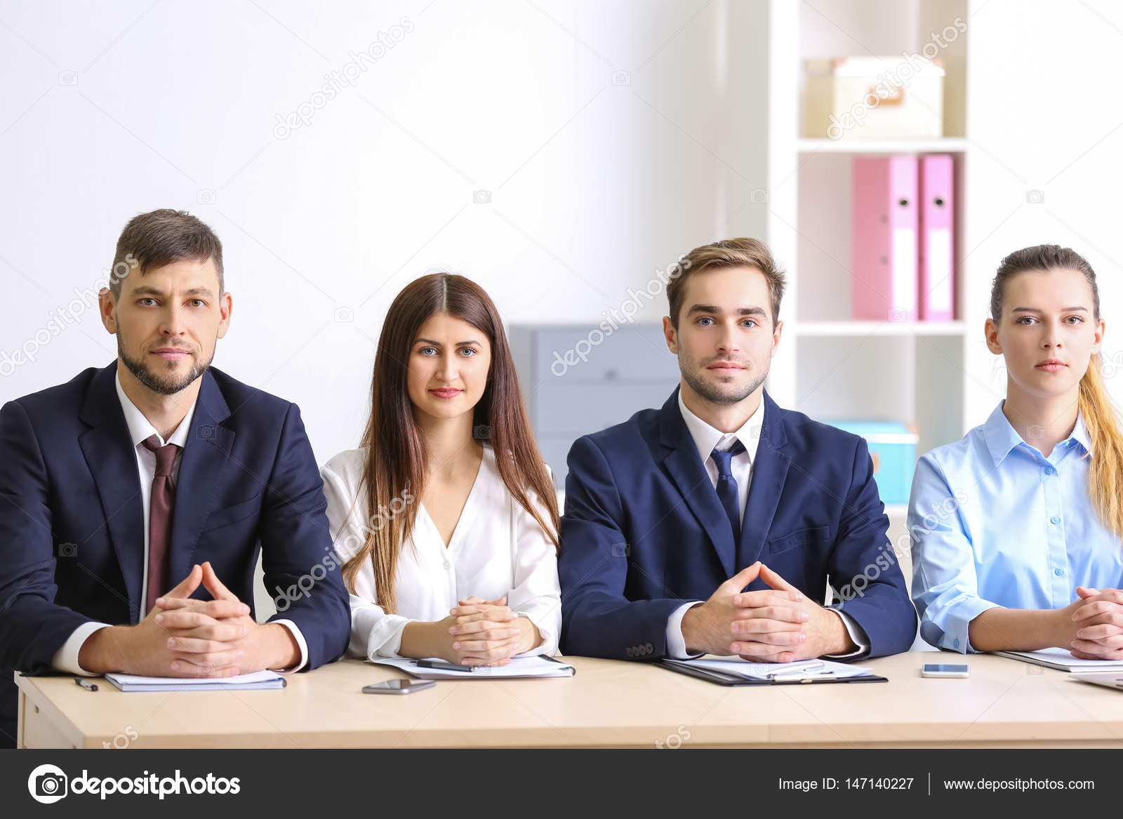 Group of interviewers during colloquy in office — Stock Photo ...