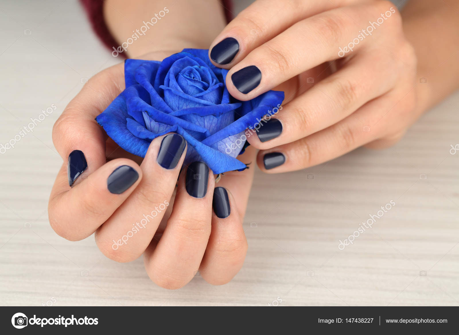 Blue Rose Nail Decals