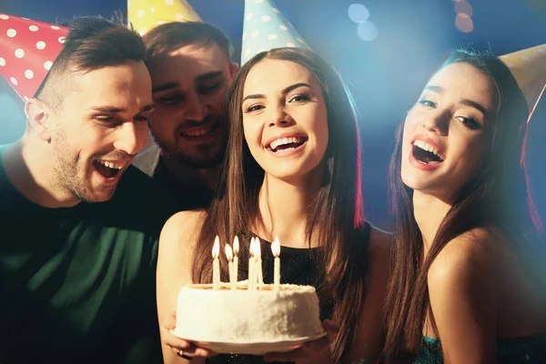 Friends having fun at birthday party - Stock Image - Everypixel