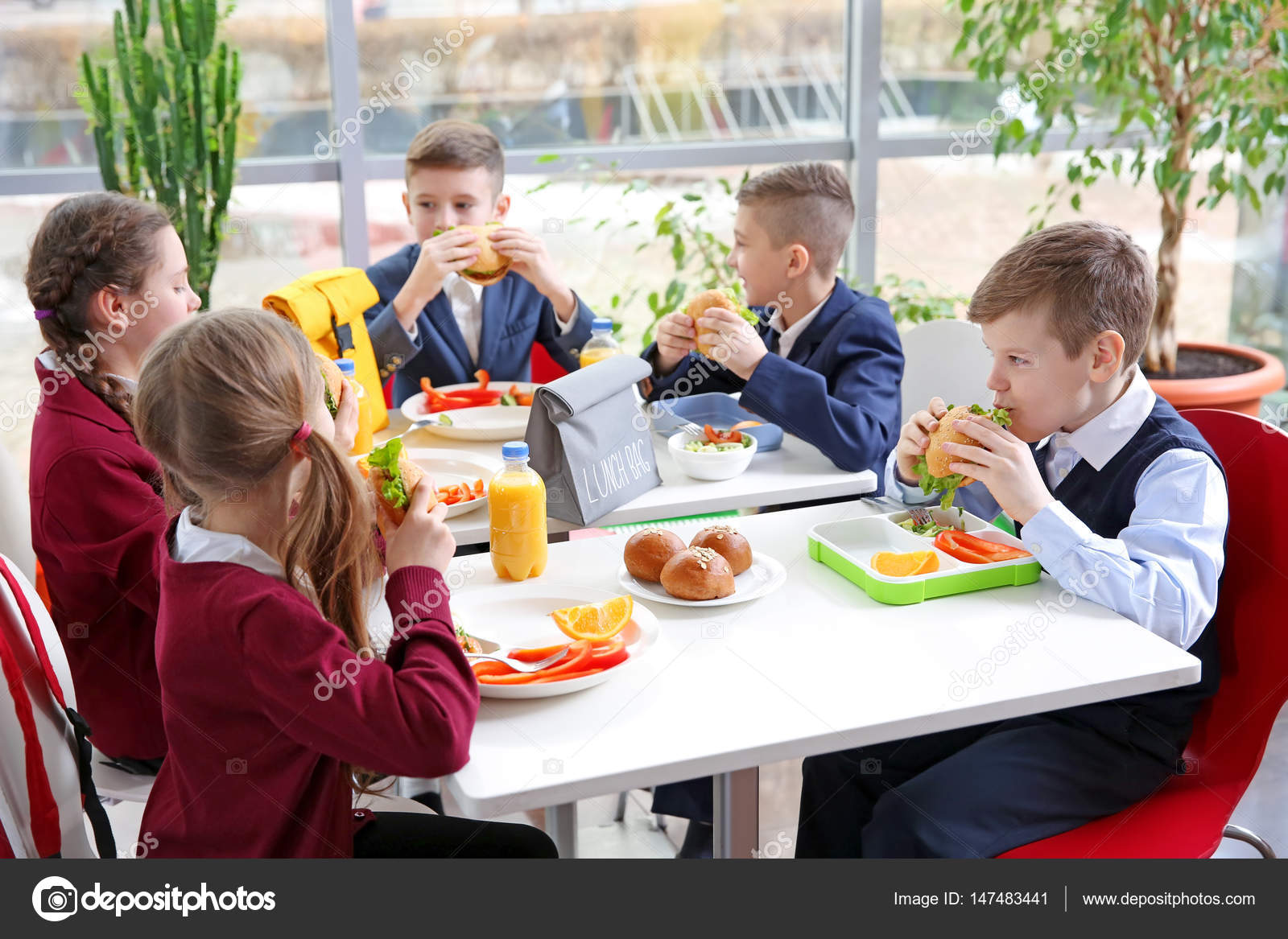 Cafeteria Table With Kids