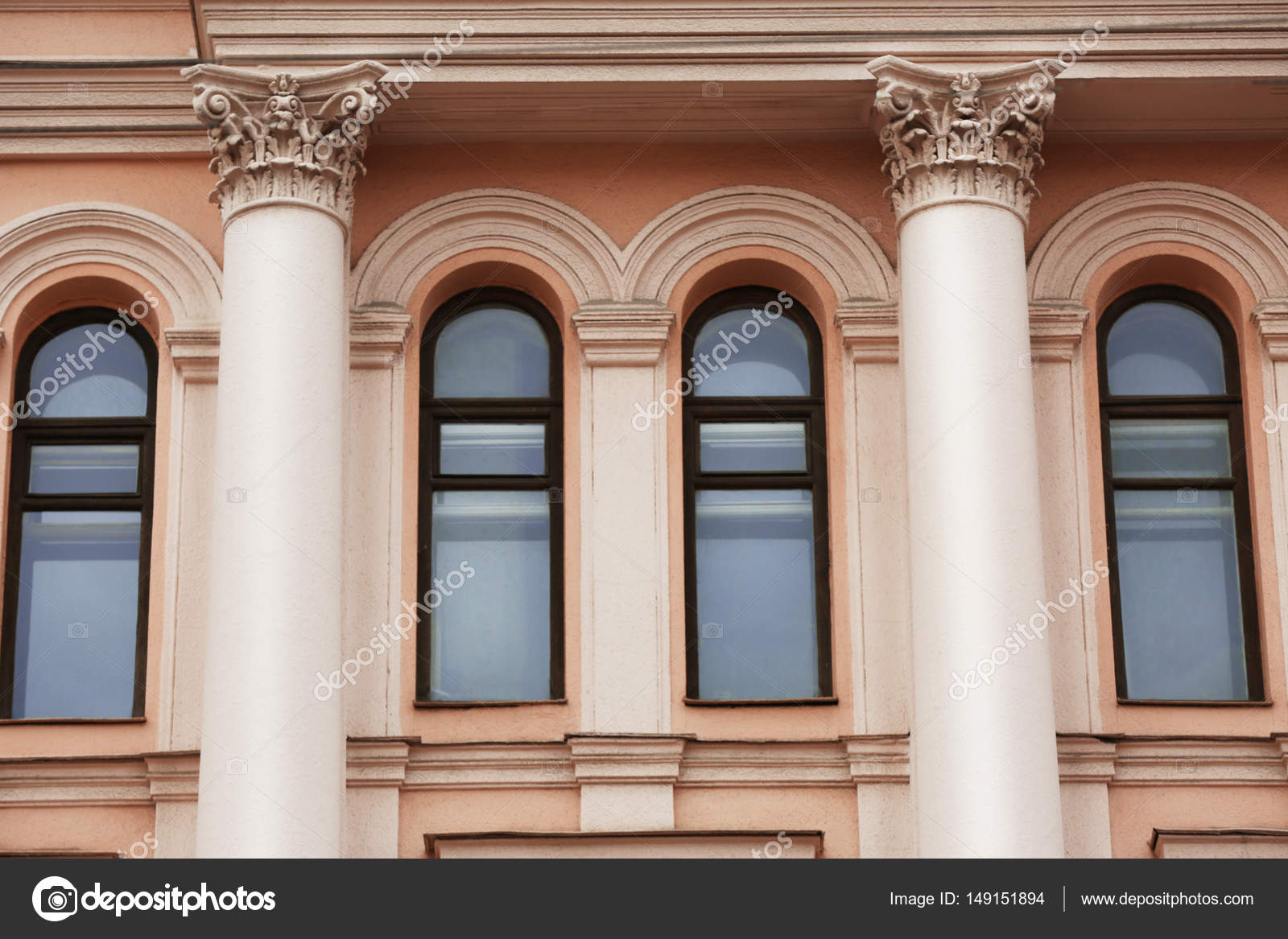 Arched windows with decorated wall Stock Photo by ©belchonock 149151894