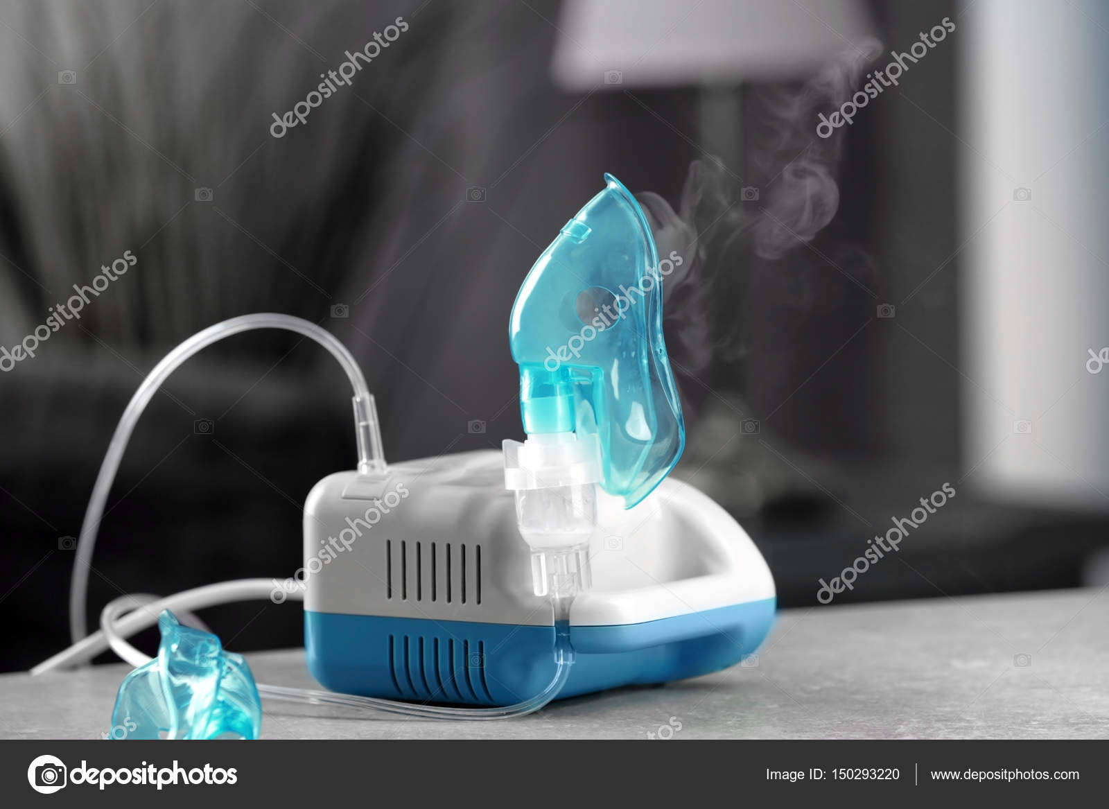 Compressor nebulizer with mask — Stock Photo © belchonock #150293220