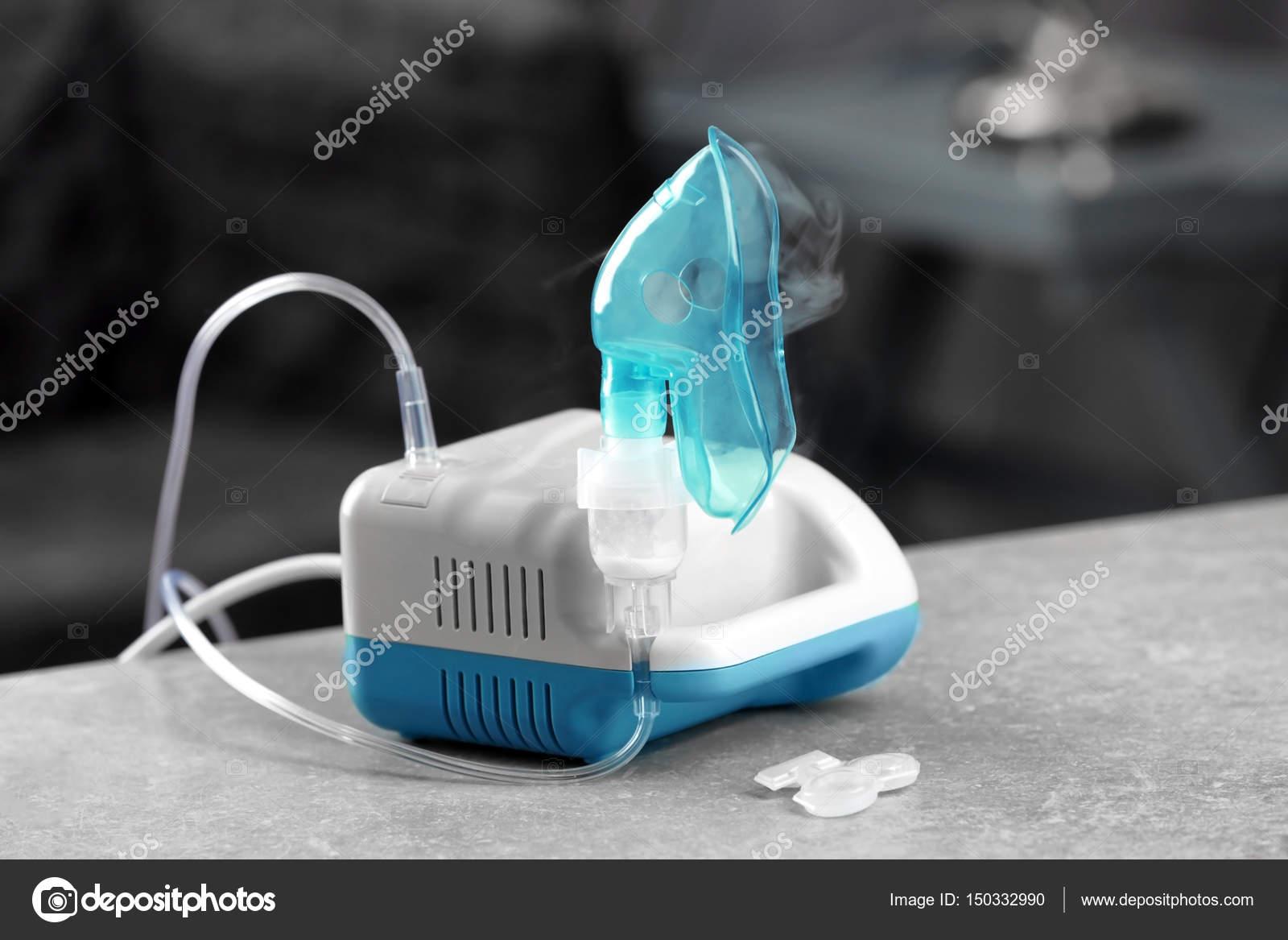 Compressor nebulizer with mask — Stock Photo © belchonock #150332990