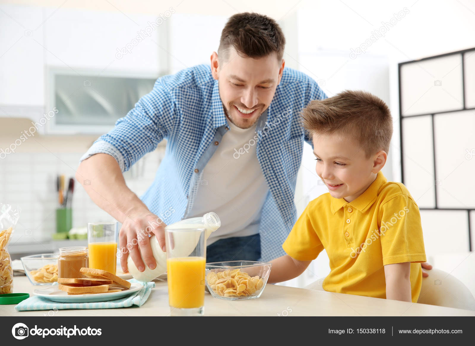 Dad Son Makeing For Lunch