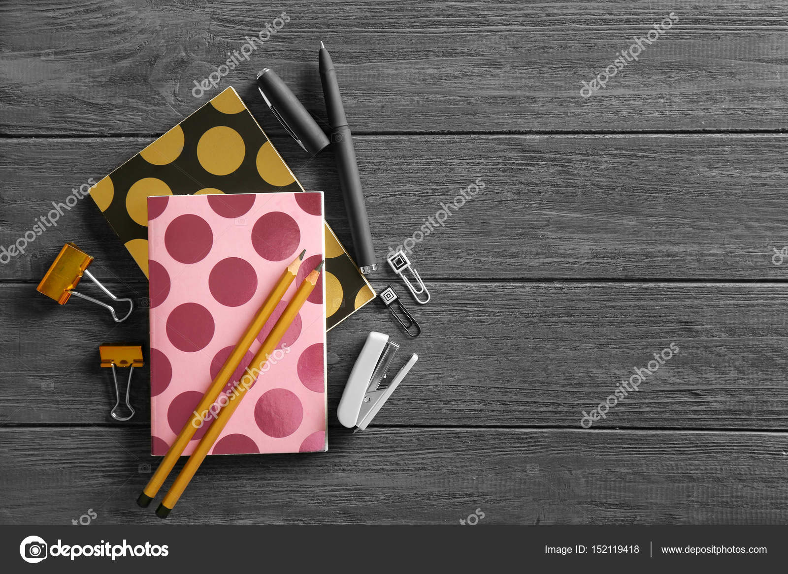 Notebooks and different stationery Stock Photo by ©belchonock 152119418