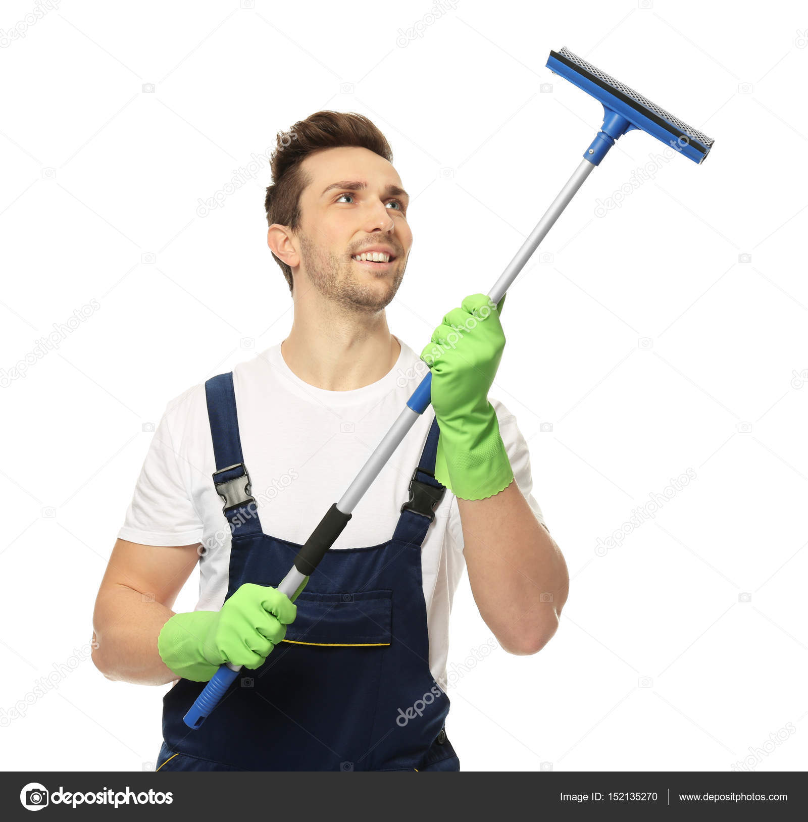 Young window cleaner Stock Photo by ©belchonock 152135270