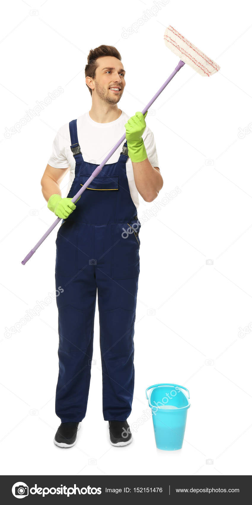 Young window cleaner Stock Photo by ©belchonock 152151476