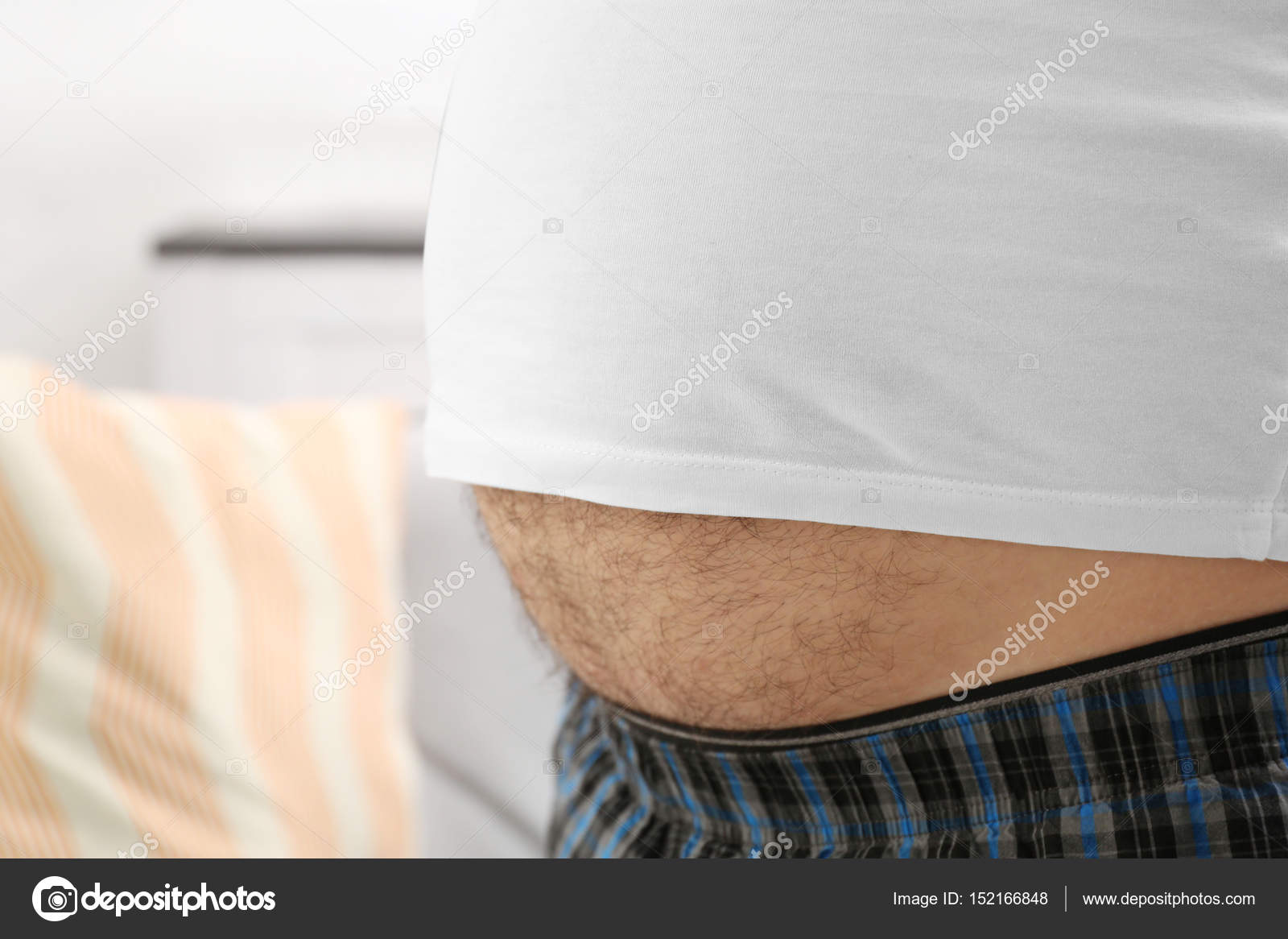 Man with big beer belly — Stock Photo © belchonock #152166848