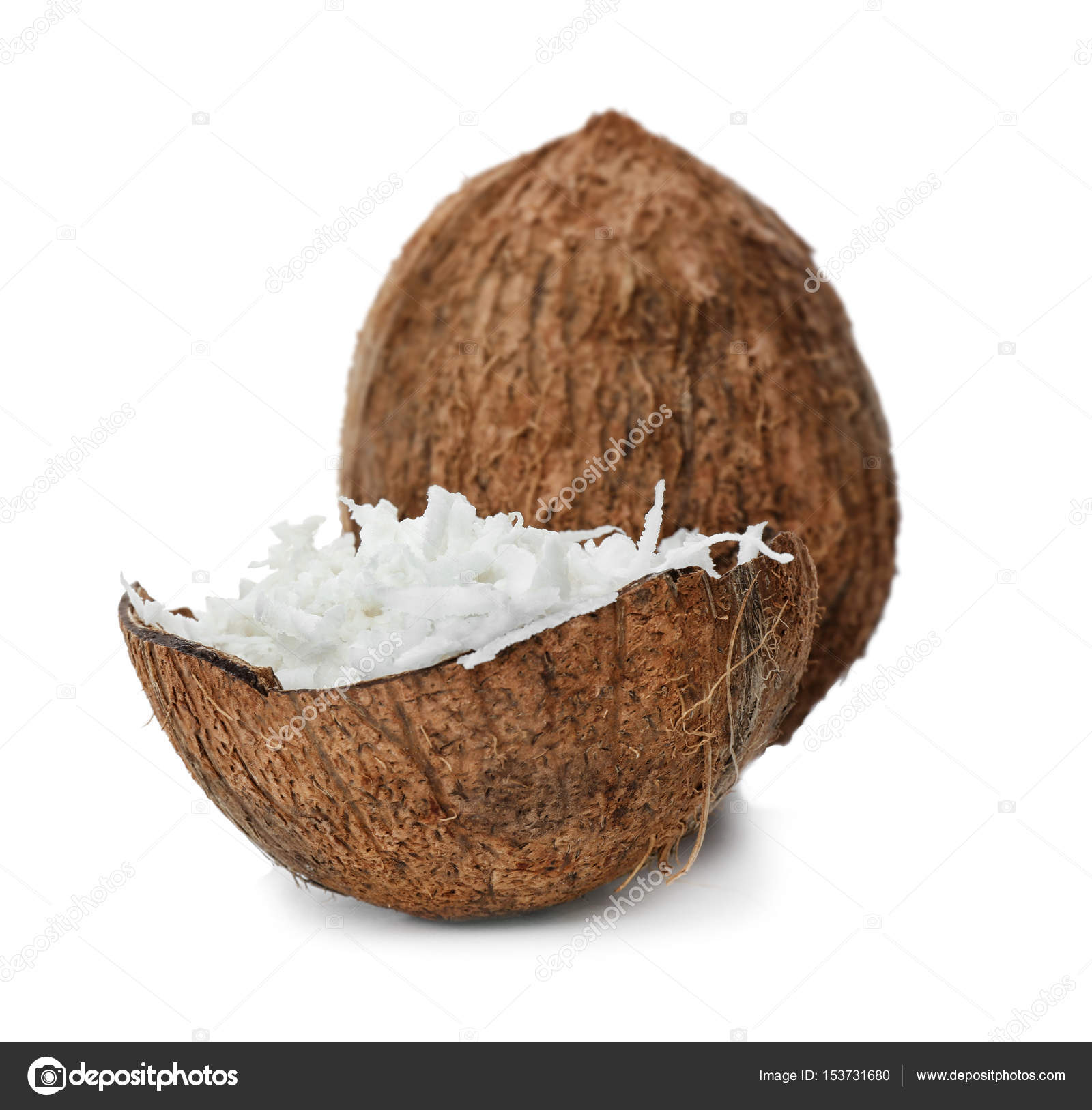 Grated coconut in shell — Stock Photo © belchonock #153731680
