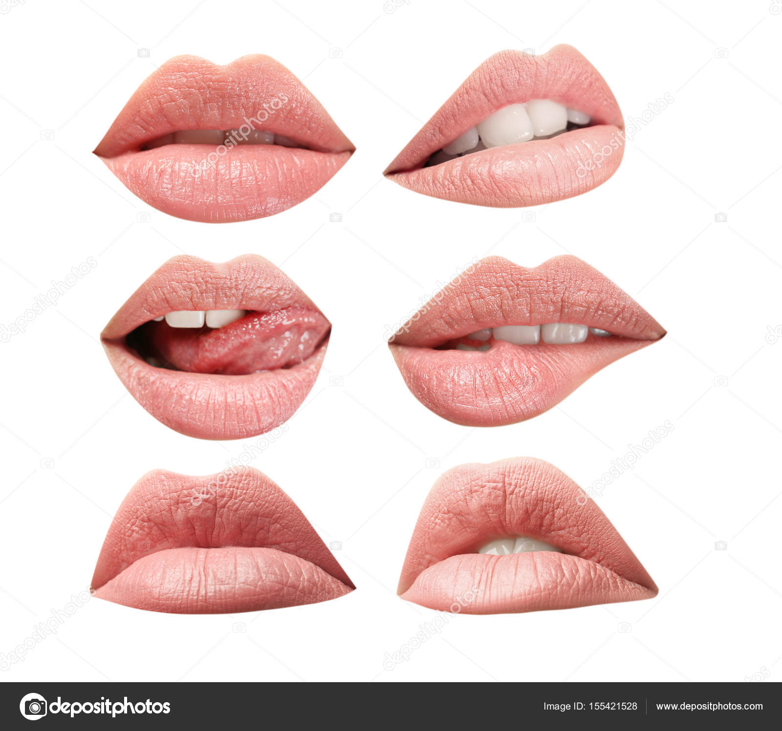 Collage of female lips Stock Photo by ©belchonock 155421528
