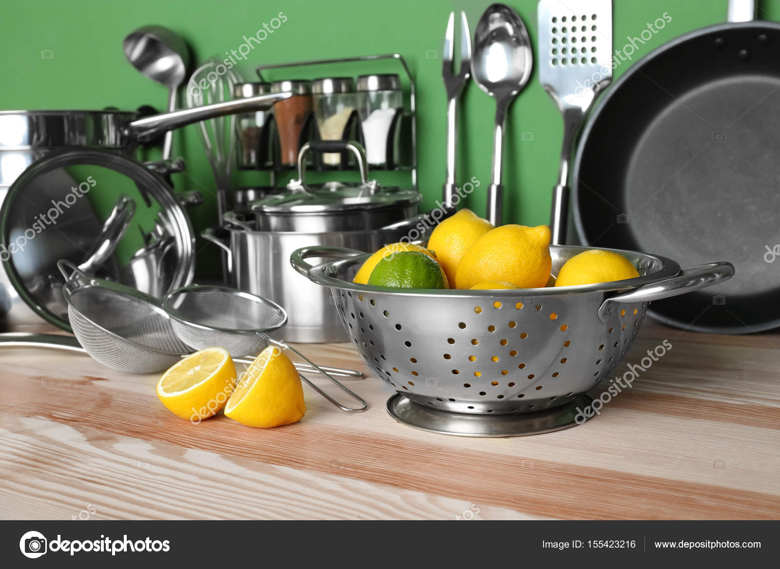 Kitchen utensils and cookware — Stock Photo © belchonock #155423216