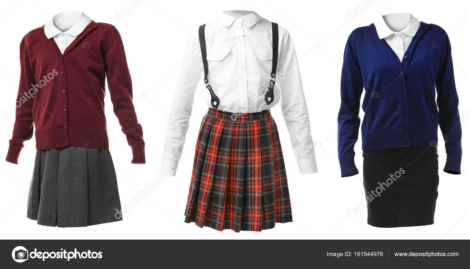 Set of school uniforms for girl — Stock Photo © belchonock #161544978