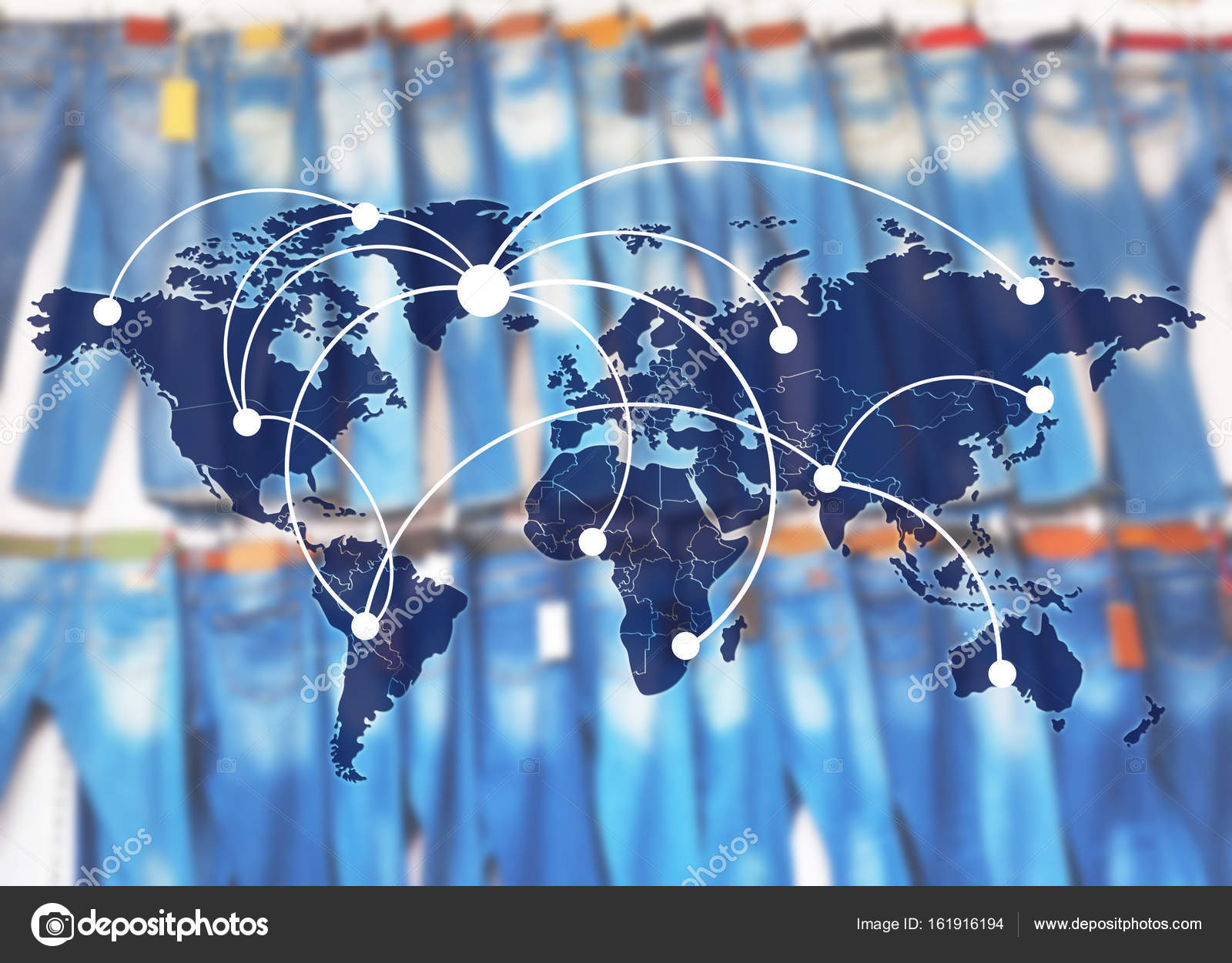World map with logistic network Stock Photo by ©belchonock 161916194
