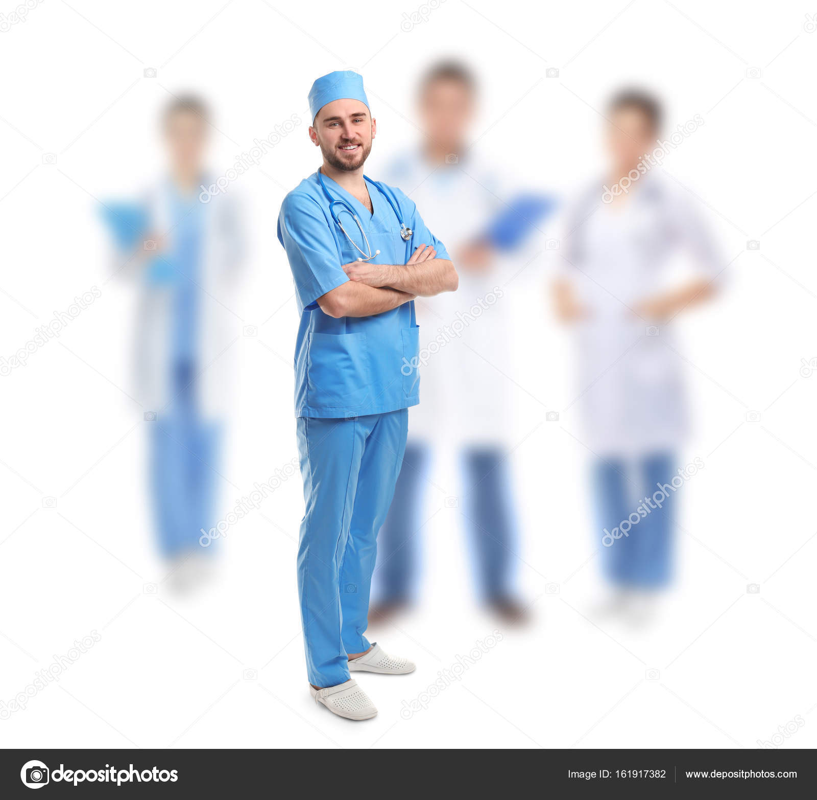Surgeon Medical Staff White Background — Stock Photo © belchonock ...