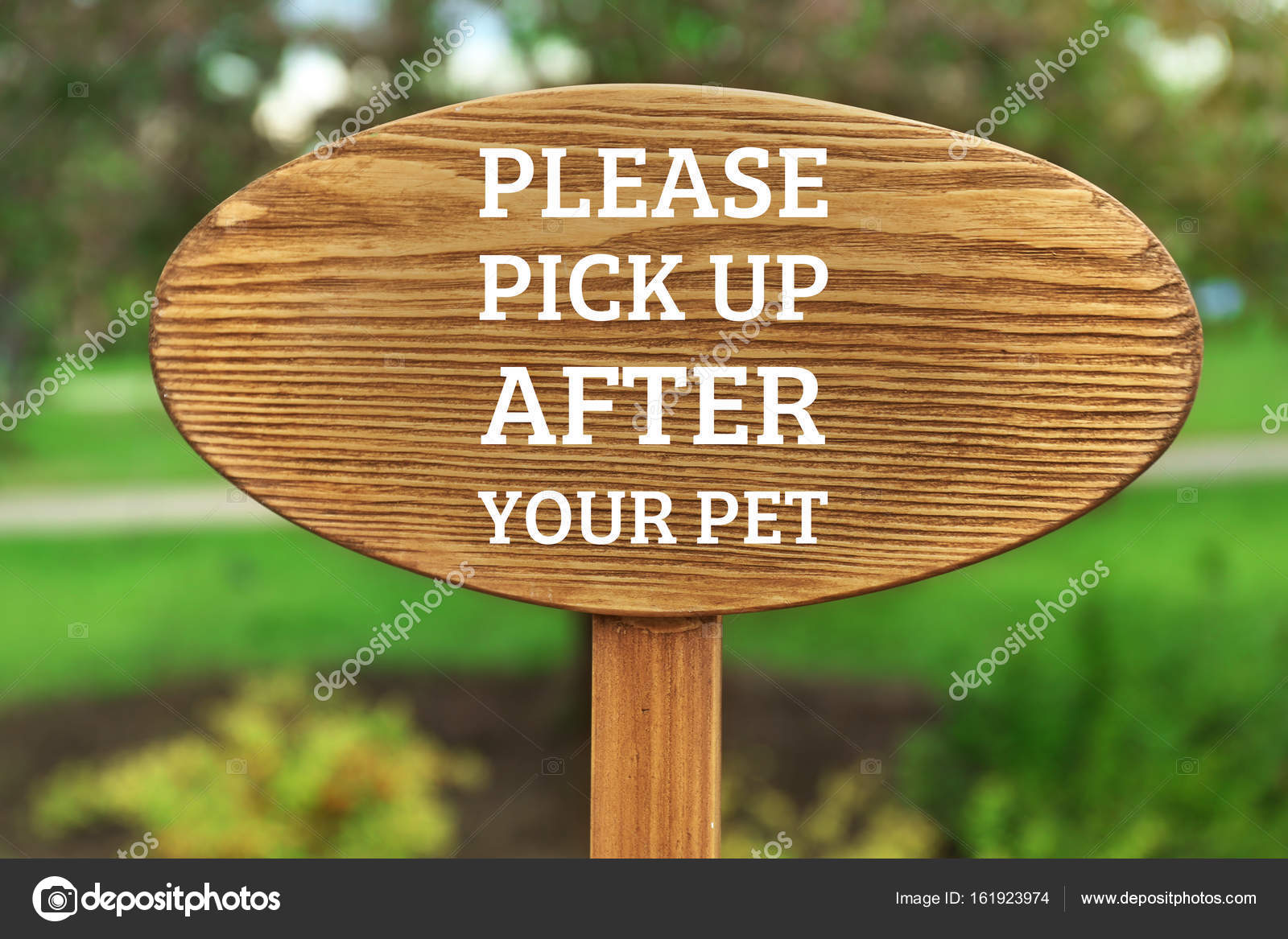 Signboard with text PLEASE PICK UP AFTER YOUR PET — Stock Photo ...