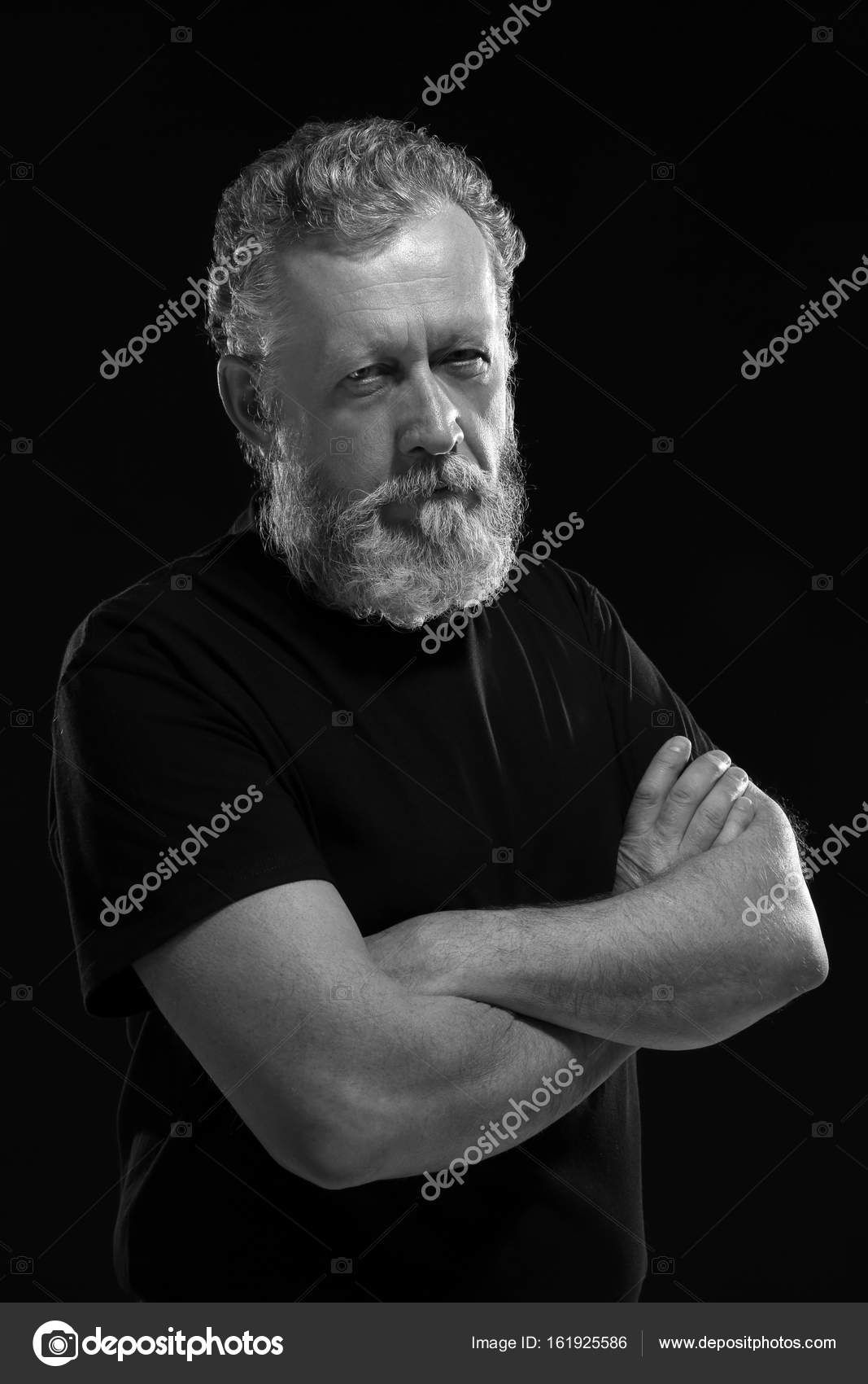 Handsome elderly man on black background Stock Photo by ©belchonock ...