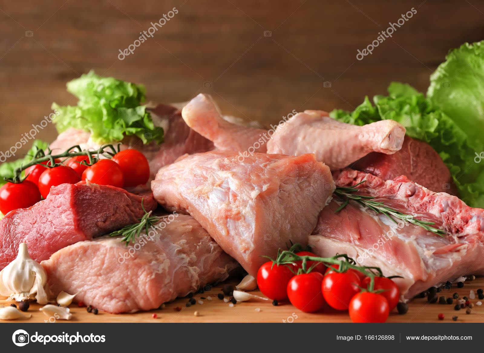 Different fresh meat Stock Photo by ©belchonock 166126898