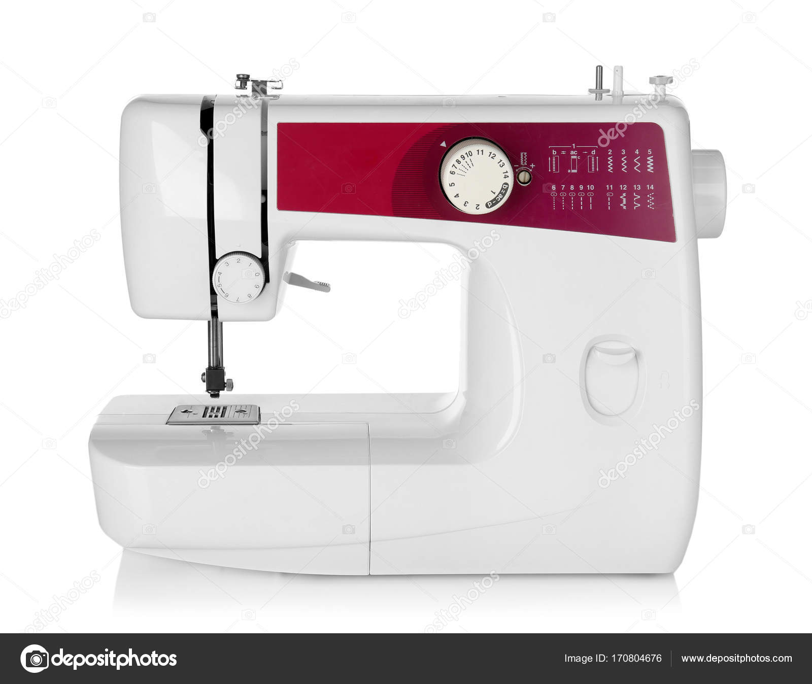 Sewing machine on white background Stock Photo by ©belchonock 170804676
