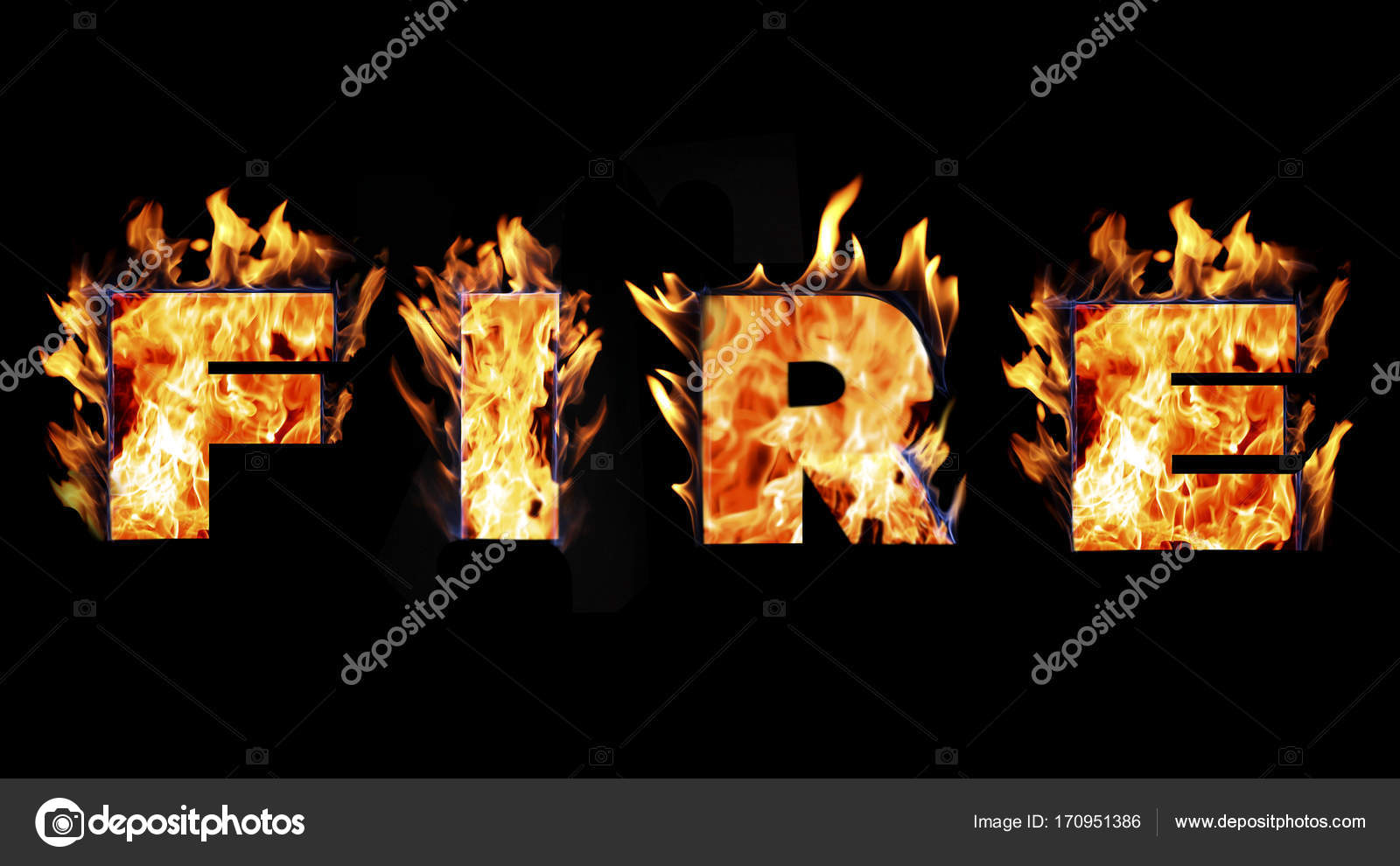 Burning word FIRE on black background Stock Photo by ©belchonock 170951386