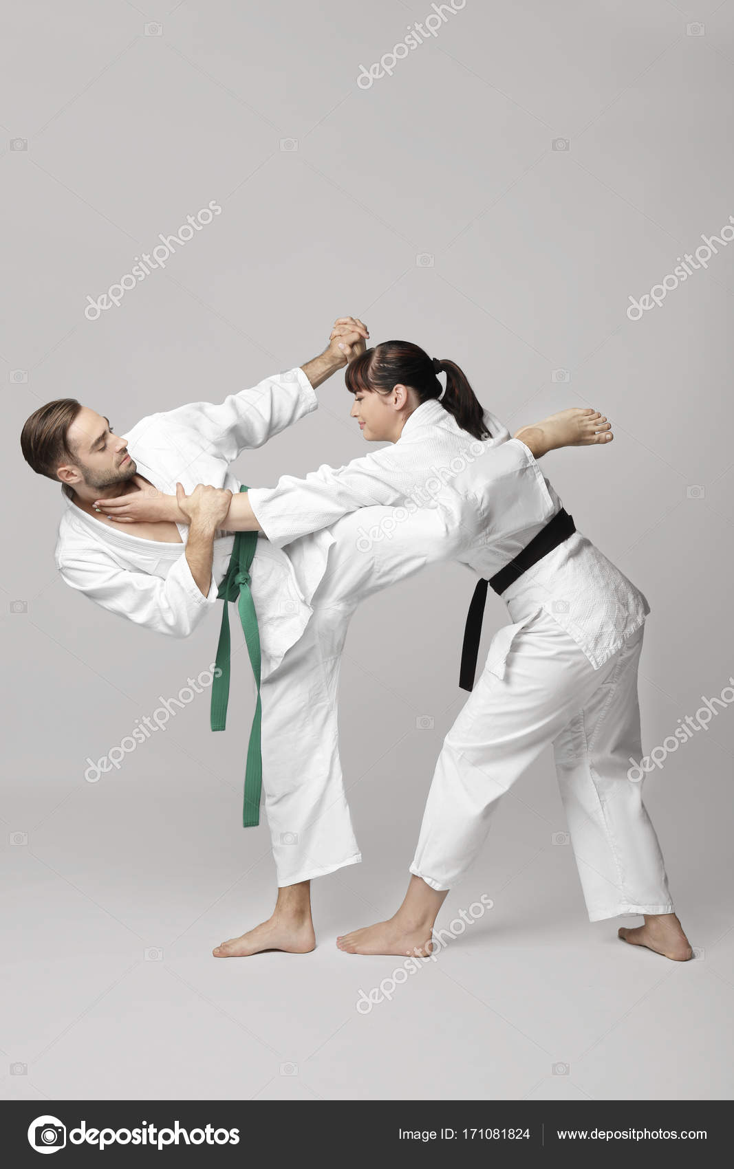 Karate Woman Beats Man
