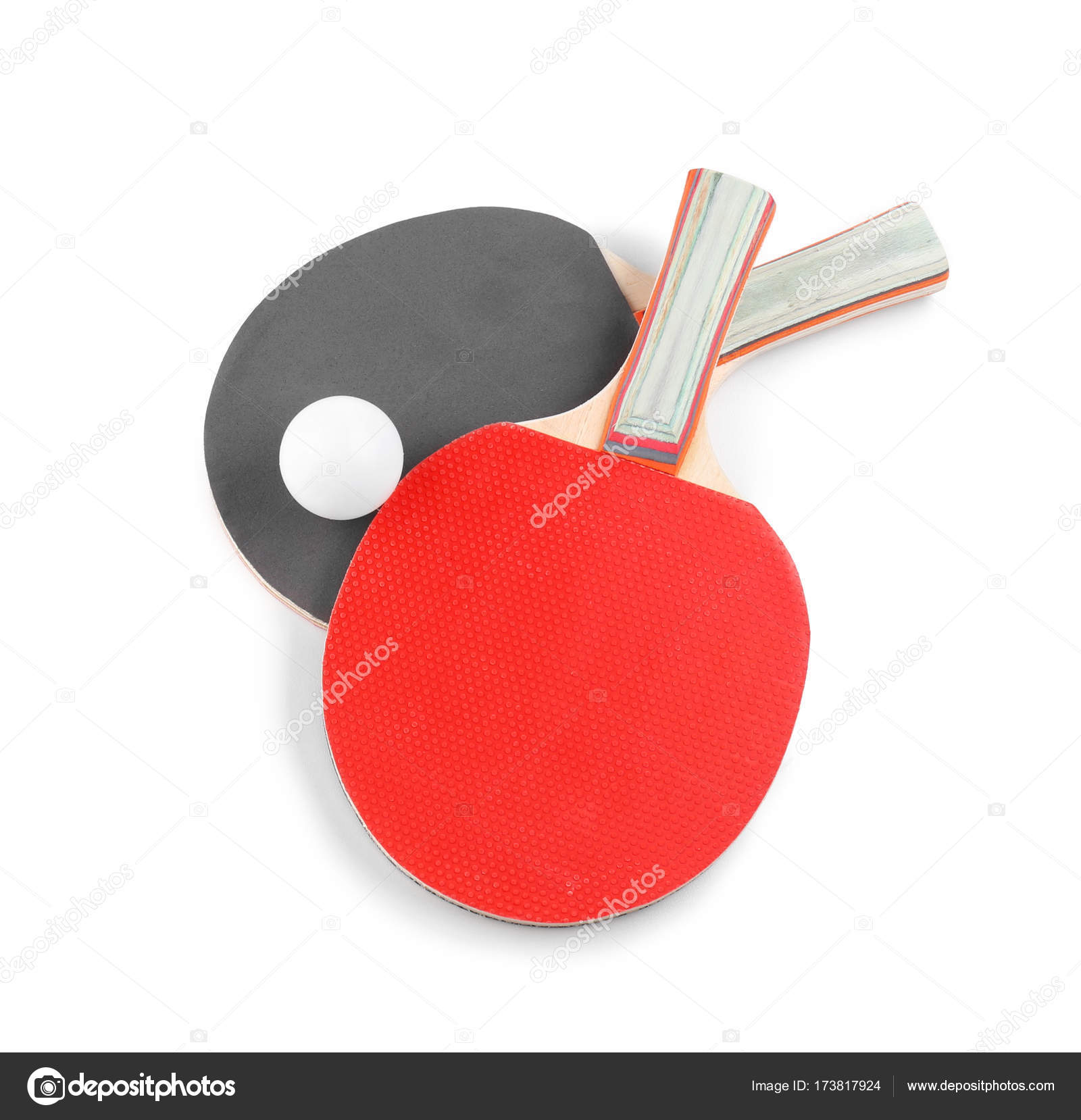 Ping pong rackets and ball, isolated on white Stock Photo by ...