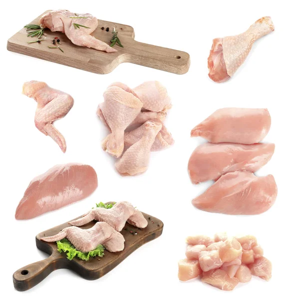 Different parts of raw chicken — Stock Photo © belchonock #150299780