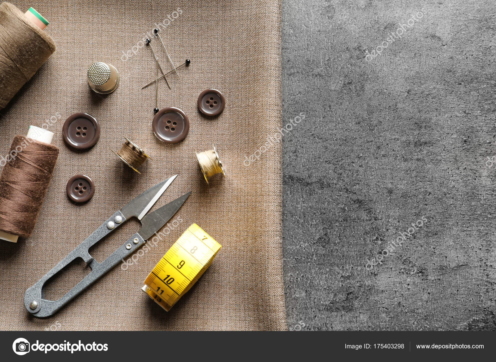 Set of tailoring tools, accessories — Stock Photo © belchonock #175403298