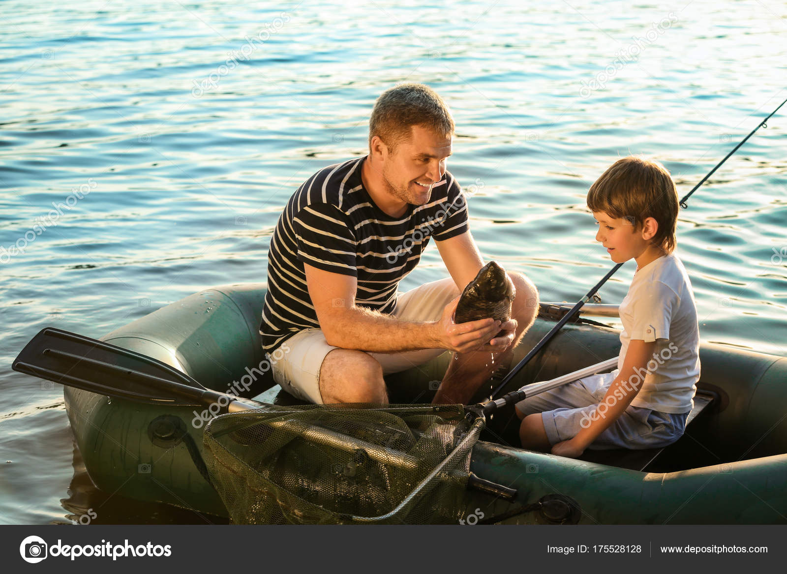 Father And Son Fishing Boat