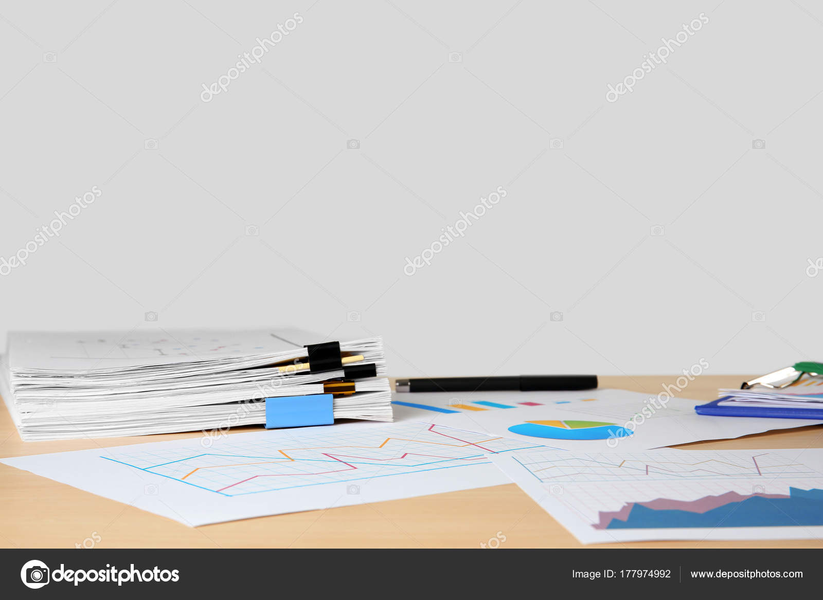 Business Documents Table Light Background Stock Photo by ©belchonock ...