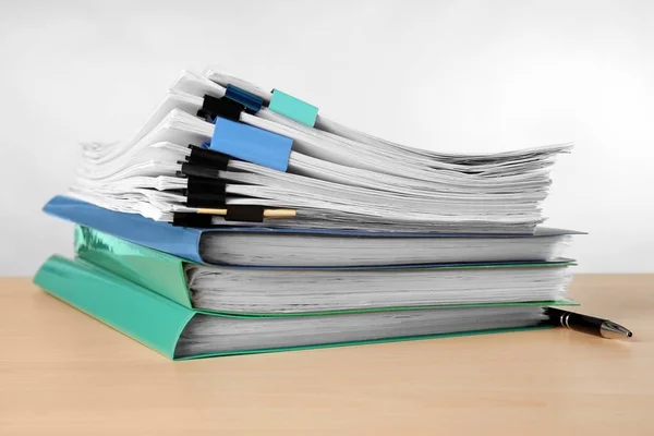 Stack Documents Table Light Background Stock Photo by ©belchonock 177971788