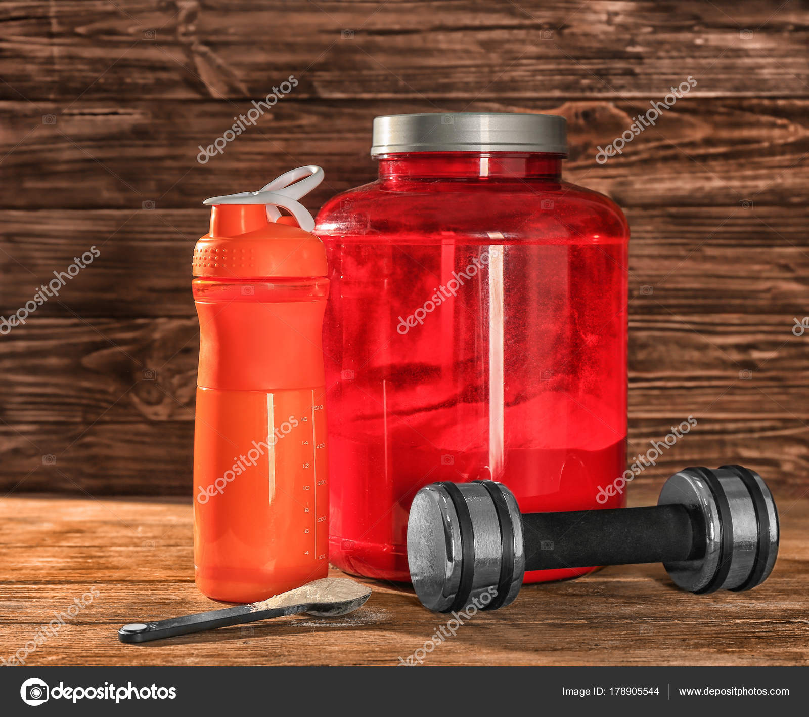 Composition with protein powder — Stock Photo © belchonock #178905544