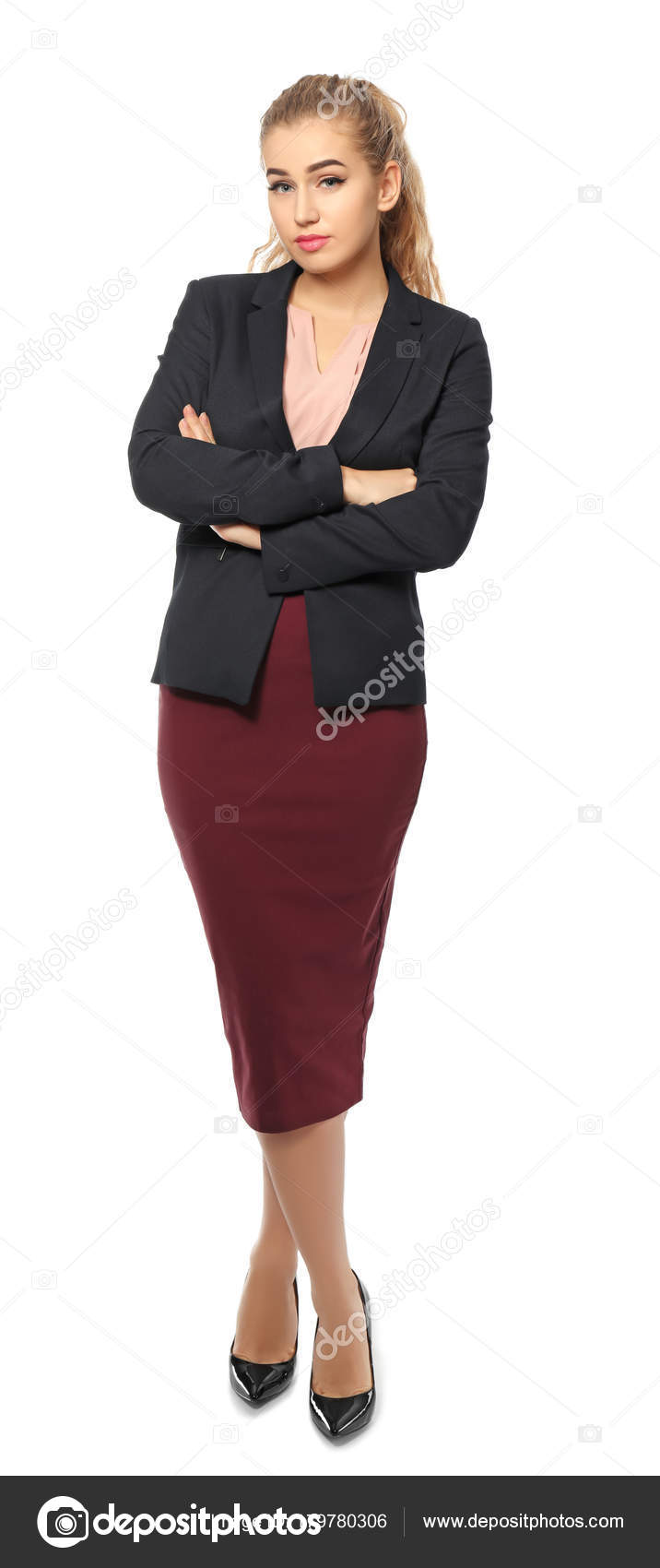 Beautiful Real Estate Agent White Background Stock Photo by ©belchonock ...