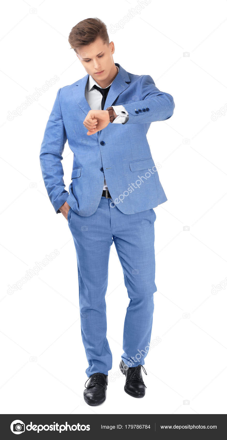 Handsome man in formal suit on white background Stock Photo by ...