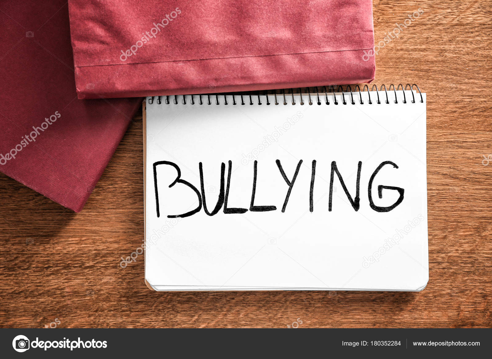 Notebook Word Bullying Wooden Background Stock Photo by ©belchonock ...