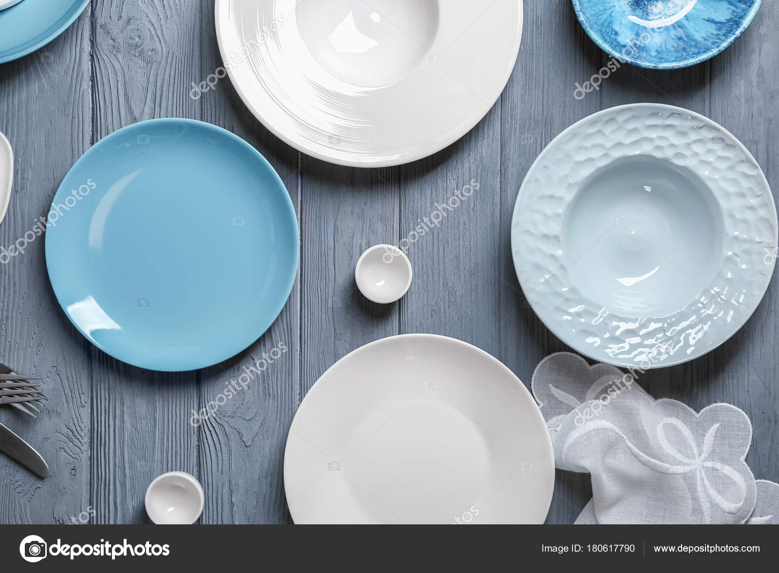 Ceramic Tableware Wooden Background — Stock Photo © belchonock #180617790