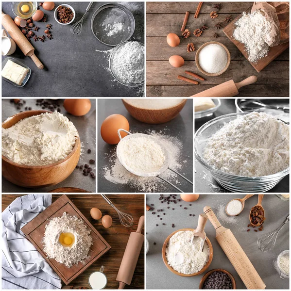 Collage Cooking Utensils Flour Other Ingredients Bakery Products Stock ...