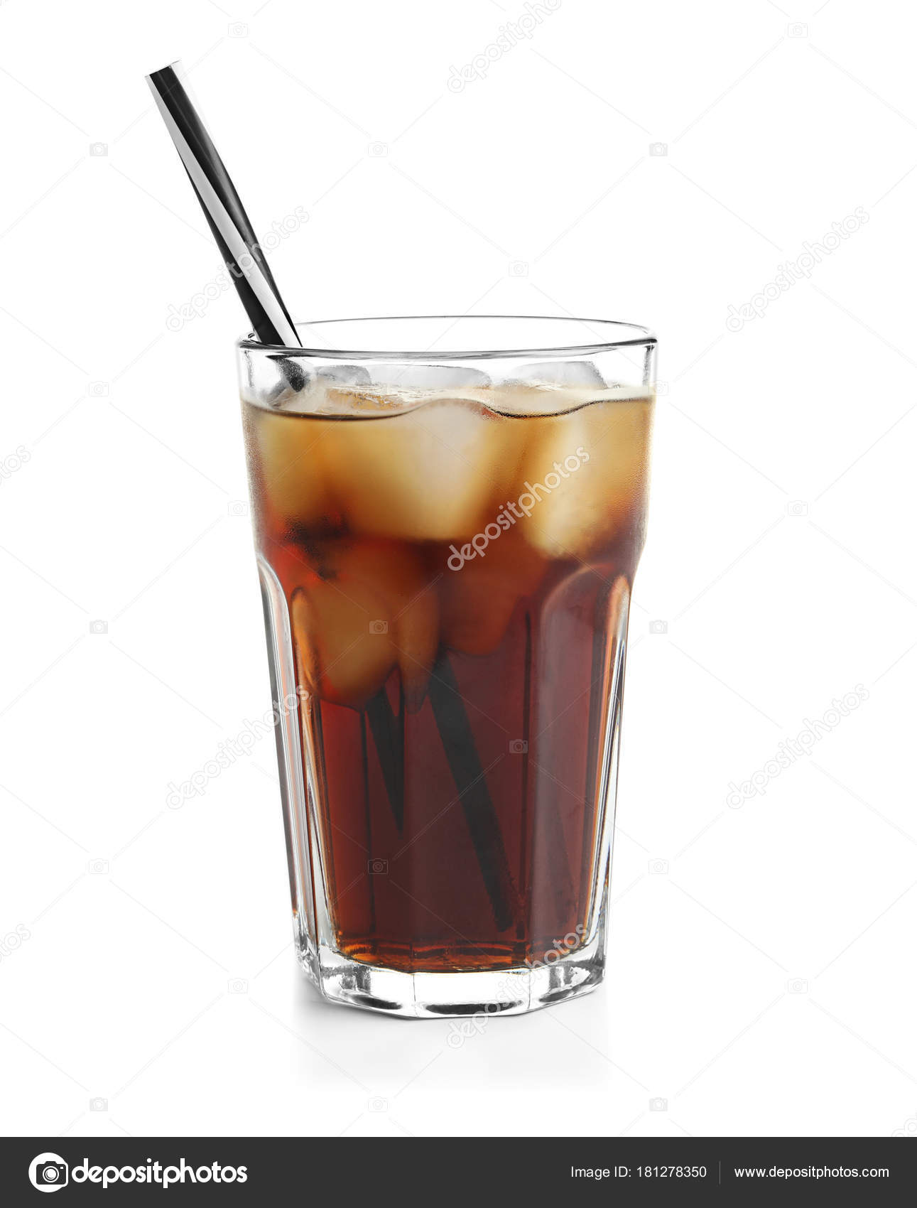 Cold Cola Glass Isolated White Stock Photo by ©belchonock 181278350