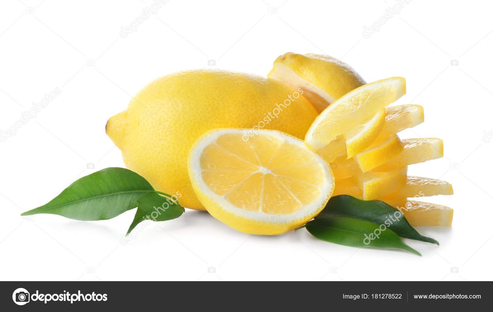 Slices Fresh Ripe Lemon Isolated White — Stock Photo © belchonock ...
