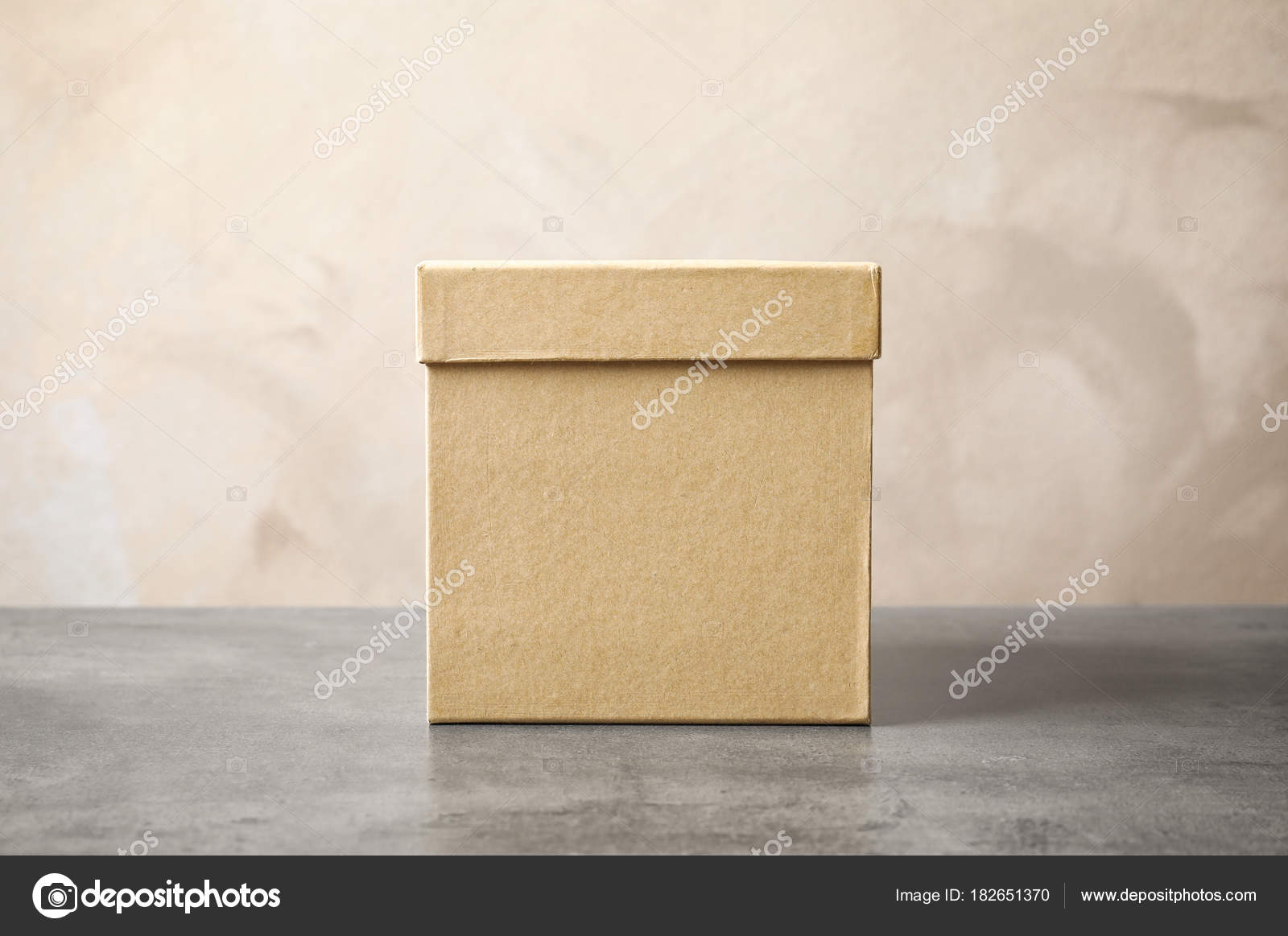 Cardboard Box Table Mockup Design — Stock Photo © belchonock #182651370