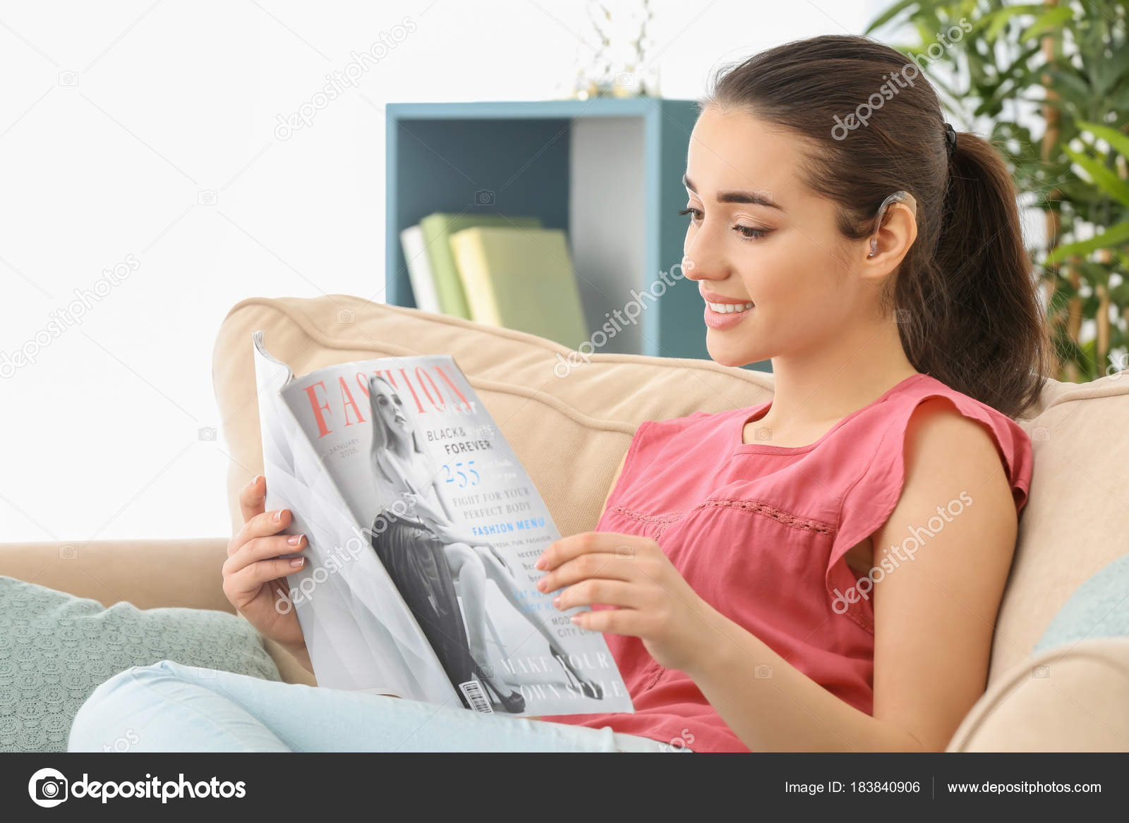 Black Woman Reading Magazine