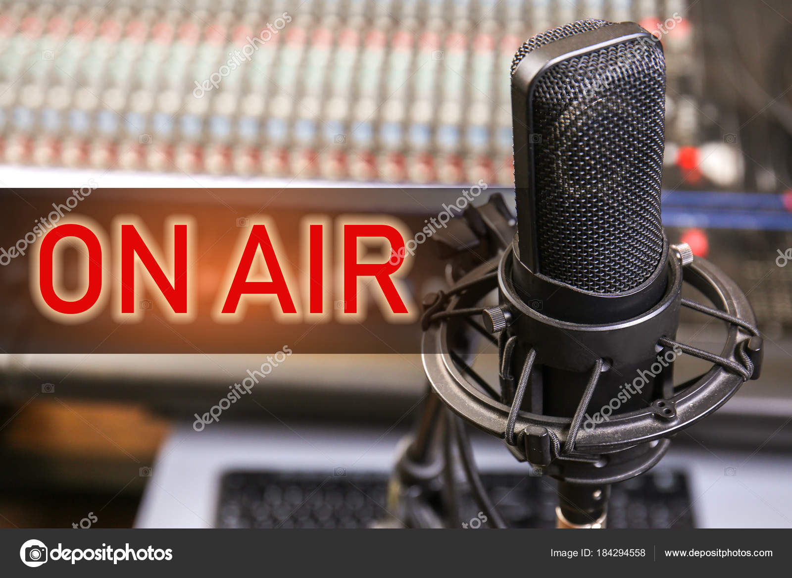 Microphone for live radio broadcast Stock Photo by ©belchonock 184294558