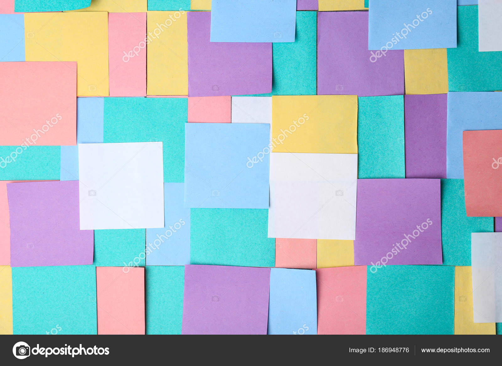 Colorful Square Paper Notes Background Stock Photo by ©belchonock 186948776