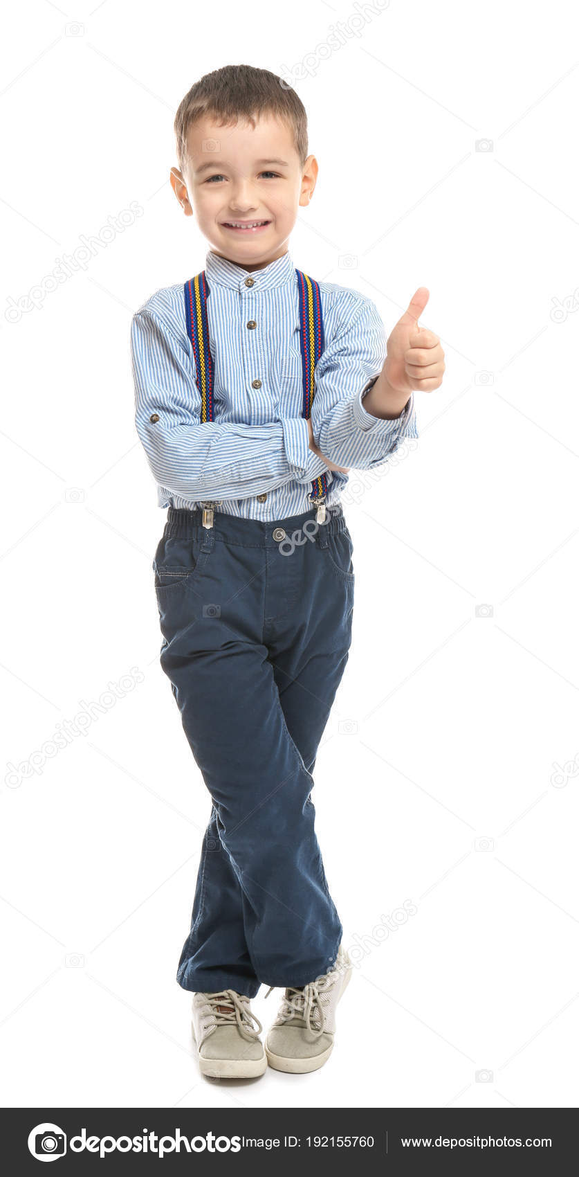 Cute Little Boy White Background Stock Photo by ©belchonock 192155760