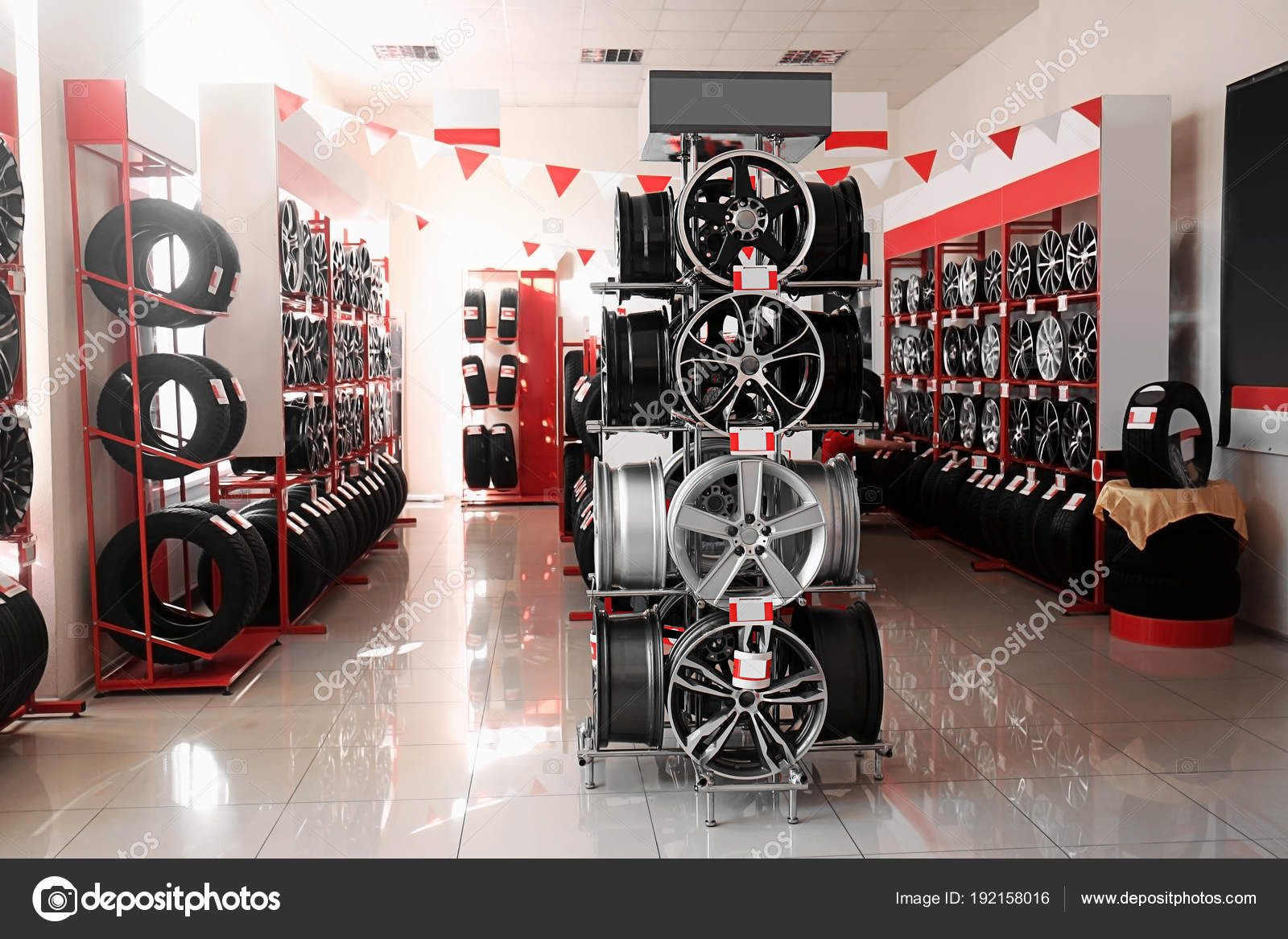 Modern Tire Store Interior Stock Photo by ©belchonock 192158016