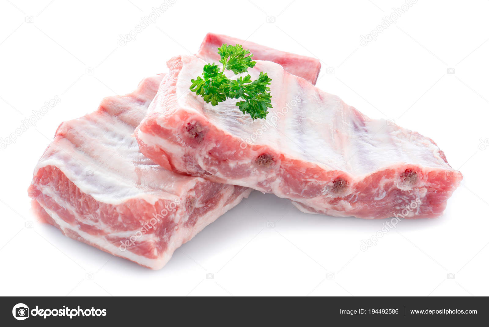Costillas de cerdo crudas frescas — Foto de stock #194492586 © belchonock
