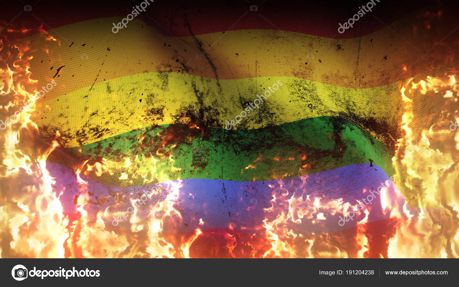 Lgbt Grunge War Flag Waving Fire Lesbian Gay Bisexual Transgender ...