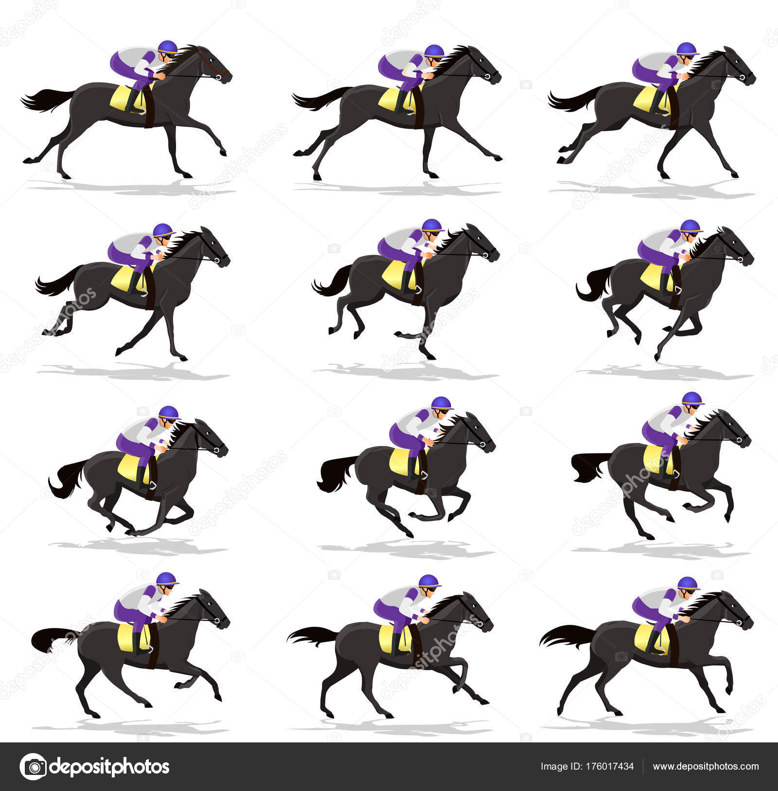 Horse Run Cycle Loop Animation Sprite Sheet Vector Stock Vector by ... Horse Run Cycle Loop Animation Sprite Sheet Vector Stock Vector by ...