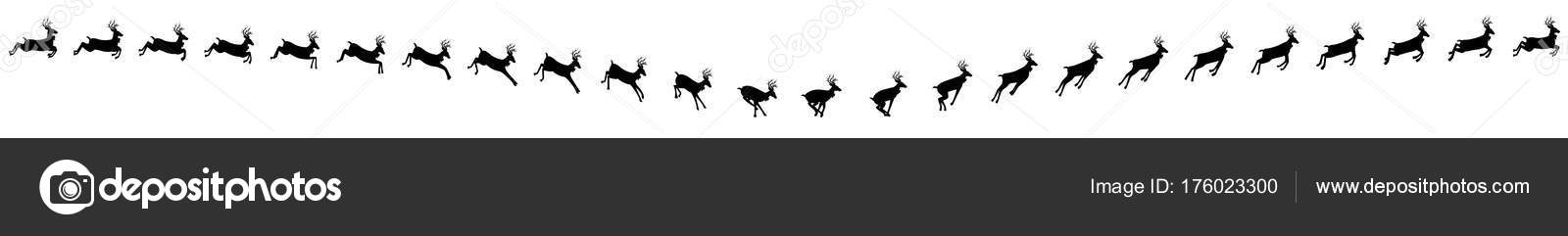 Christmas Deer Running Jumping Animation Sprite Sheet Silhouette ...