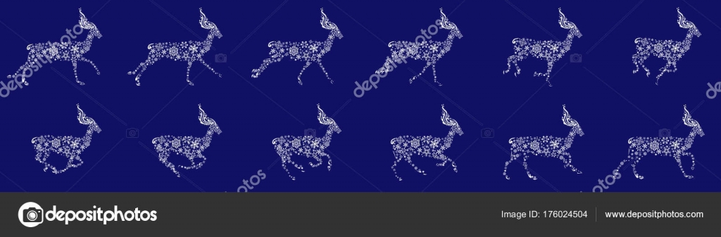 Snow Flake Reindeer Running Animation Sprite Sheets Looping Animation ...