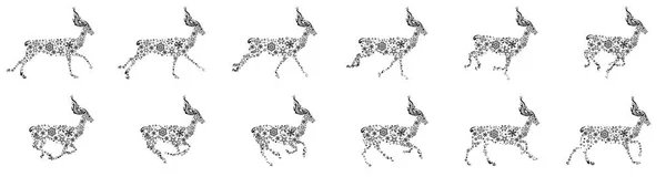 Deer running animation, Royalty-free Deer running animation Vector ...